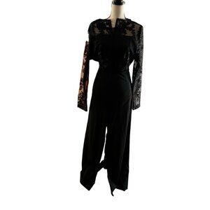 Xpluswear | Pants & Jumpsuits | Semi Formal Long Sleeve Black Lace ...
